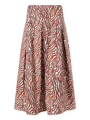 Proenza Schouler White Label Nessa Printed Cotton-blend Maxi Skirt - Red