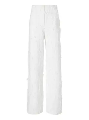 Proenza Schouler White Label Shilo Jacquard-knit Cotton-blend Straight-leg Pants - Neutrals