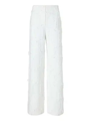 Proenza Schouler White Label Proenza Schouler White Label Shilo Jacquard-Knit Cotton-Blend Straight-Leg Pants Off-white