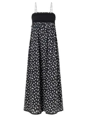 Posse Danielle Floral-print Cotton Maxi Dress - Black
