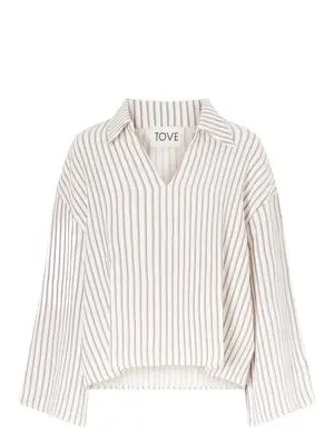 Tove Striped Seersucker Shirt - White