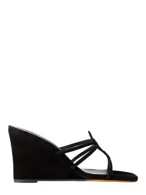 MARYAM NASSIR ZADEH Maryam Nassir Zadeh Opera Suede Wedge Sandals Black