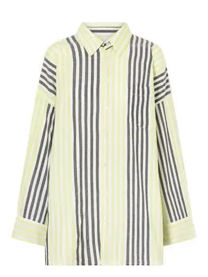 MARRAKSHI LIFE Striped Cotton Shirt - Yellow