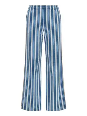 The Upside Palmas Marnie Striped Wide-leg Track Pants - Blue