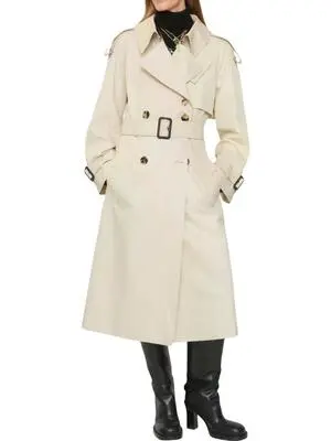 Burberry Long Gabardine Fitzrovia Trench Coat - Neutrals