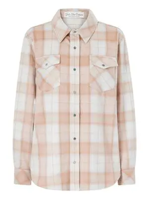 GOD’S TRUE CASHMERE Champagne Plaid Cashmere Shirt - Neutrals