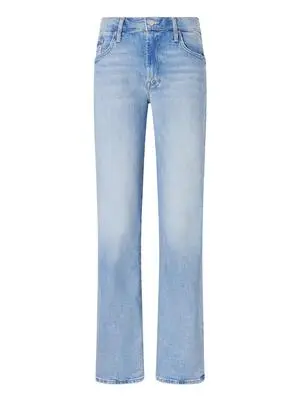 MOTHER The Mid Rise Zip Rambler Skimp Wide-leg Jeans - Blue