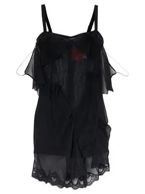 DILARA FINDIKOGLU Sheer Tulle Mini Dress - Black