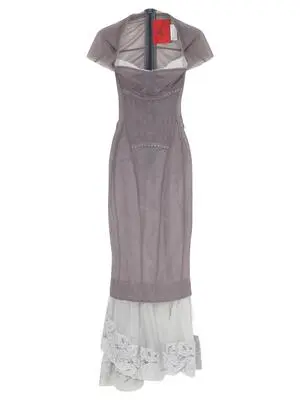 DILARA FINDIKOGLU Dilara Findikoglu "Cloudy Border" Lace-Trimmed Midi Dress