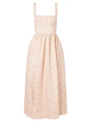 Matteau Crossback Linen-blended Maxi Dress - Pink