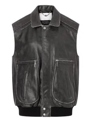 Rabanne Leather Vest - Black