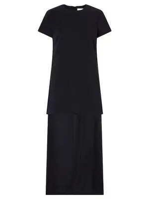 LA LIGNE Crepe And Chiffon Maxi Dress - Black