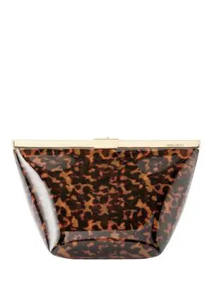 JIMMY CHOO Ganache Animal-print Pvc Clutch - Tortoiseshell