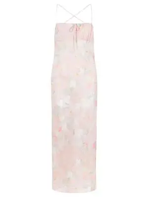 Bernadette Riri Floral-print Silk Midi Dress - Pink