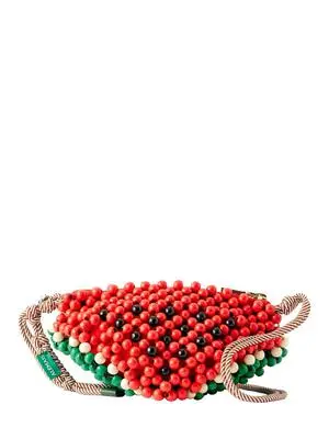 ALEMAIS Beaded Shoulder Bag - Red