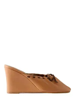 MARYAM NASSIR ZADEH Ballet Leather Wedge Mules - Brown