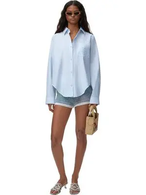LOEWE LOEWE Relaxed Fit Cotton Blend Shirt With Anagram Embroidery