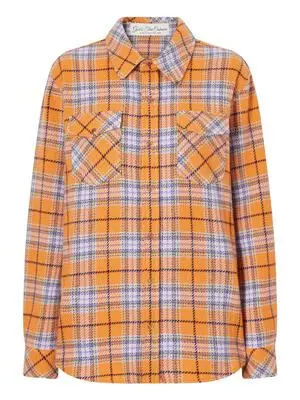 GOD’S TRUE CASHMERE God's True Cashmere Checked Cashmere Shirt - Orange