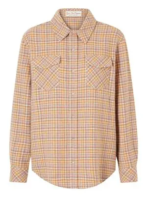 GOD’S TRUE CASHMERE God's True Cashmere Checked Cashmere Shirt - Orange