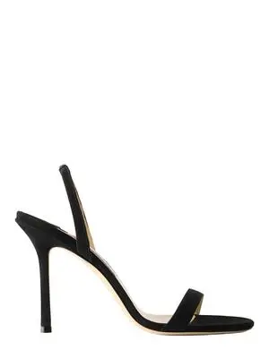 JIMMY CHOO Jenn 100 Suede Stiletto Sandals - Black