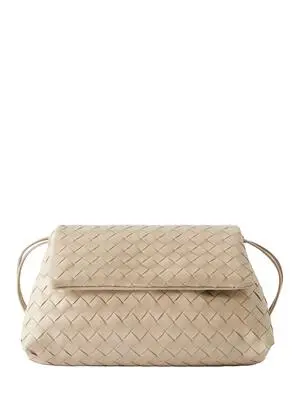 Bottega Veneta Bottega Veneta Giorno Intrecciato Leather Shoulder Bag Mushroom
