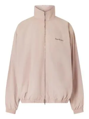 Acne Studios Olando Logo-print Cotton-poplin Zip-up Track Jacket - Neutrals