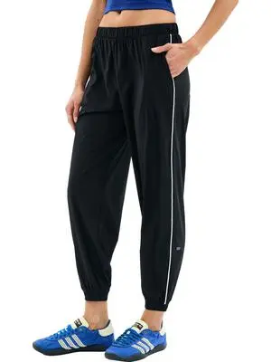 Splits59 Megan Woven Nylon Jogger With Piping - Black/creme