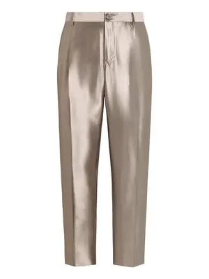 Dolce & Gabbana Silk Shantung Trousers - Beige