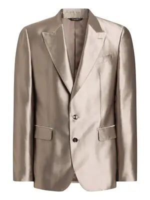 Dolce & Gabbana Sicilia Light Single-breasted Silk Shantung Jacket - Beige