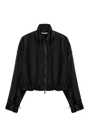 NOCTURNE Braid-trim Sheer Jacket - Black