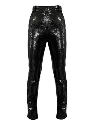 MAXJENNY Structured Sequin Pants - Black