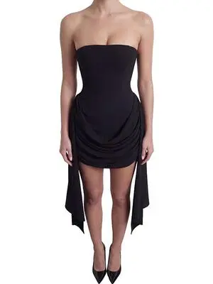 HEIRESS BEVERLY HILLS Corset Drape Mini Dress - Black