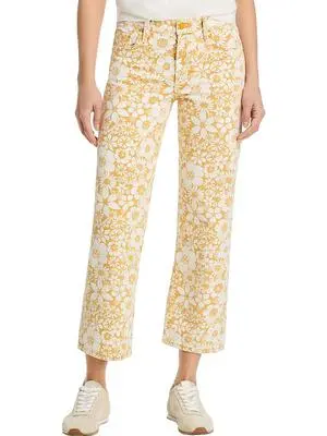 MOTHER The Mid Rise Rambler Zip Ankle Jeans - Floral Notes