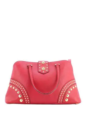 Prada Convertible Turnlock Dome Satchel - Red