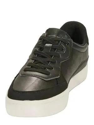 Calvin Klein Grained Texture Panelled Sneakers - Black
