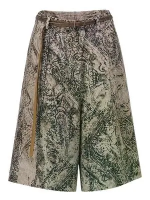 R13 Paisley Print Wide-leg Shorts - Neutrals