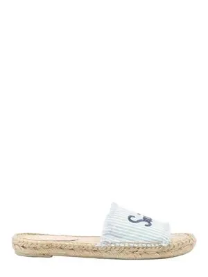 MC2 SAINT BARTH Luz Logo Embroidered Sandals - Blue
