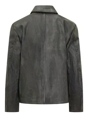 DIESEL® Leather Stripe Zip Jacket - Black