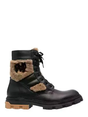 Amiri Lace-up Combat Boots With Contrasting Panels - Black