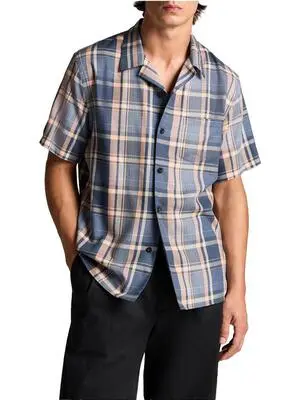 Vince Plaid Cotton-blend Cabana Shirt - Blue