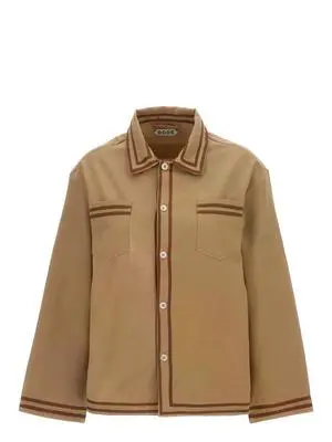 BODE Canteen Contrast-trim Shirt - Brown