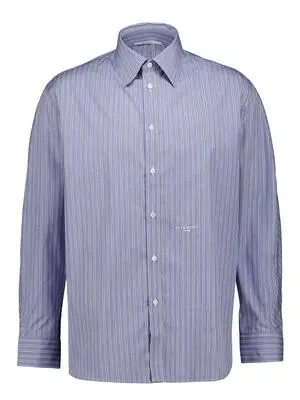 Givenchy Navy Stripe Cotton Button-up Shirt - Blue