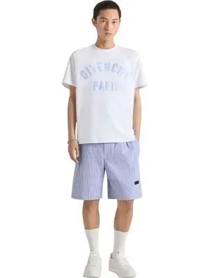 Givenchy And Blue Logo Embroidered T-shirt - White