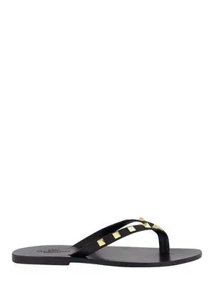 Valentino Garavani Rockstud Leather Flip-flops - Black