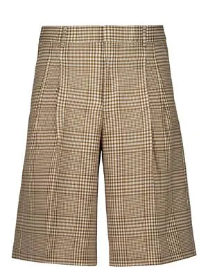 AMI Paris Ami Paris Prince Of Wales Wool Shorts Beige
