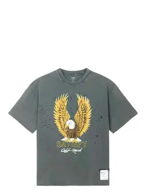 Satisfy Distressed Graphic-print T-shirt - Grey