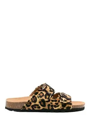 MC2 SAINT BARTH Leopard Print Sandals - Brown
