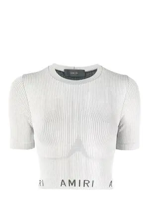 Amiri Logo-print Seamless Performance Top - Neutrals