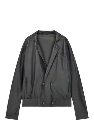 Giorgio Armani Archivio Ss1979 Double-breasted Leather Jacket - Black