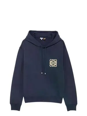 Loewe Anagram-embroidered Hoodie - Blue